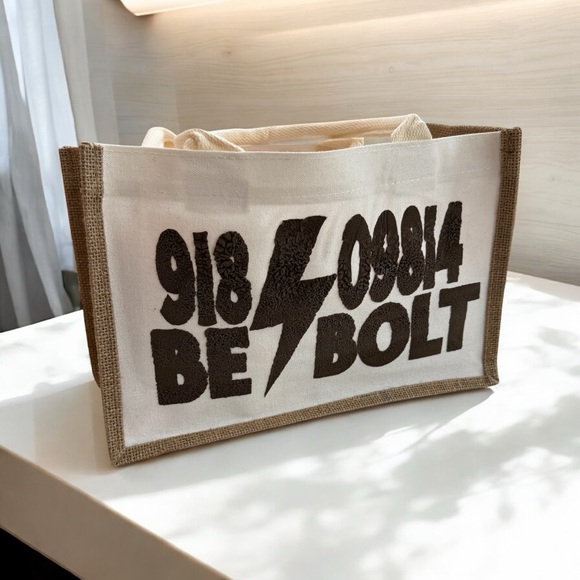 Bags | Nwt Be Bolt Burlap Tote Bag | Poshmark